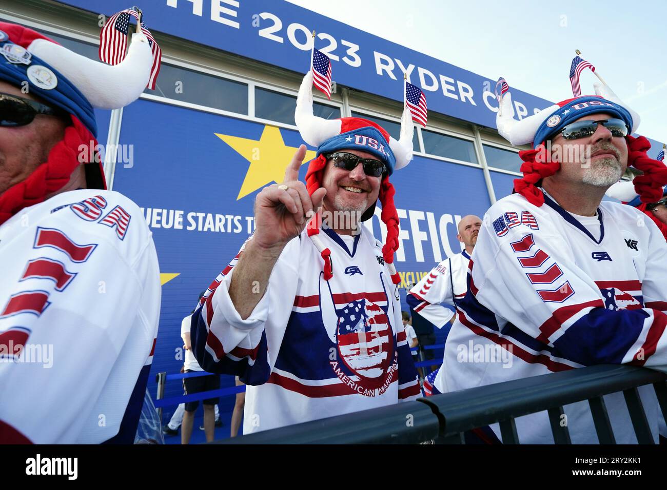 USA fans during the Ryder Cup Opening Ceremony at the Marco Simone Golf ...