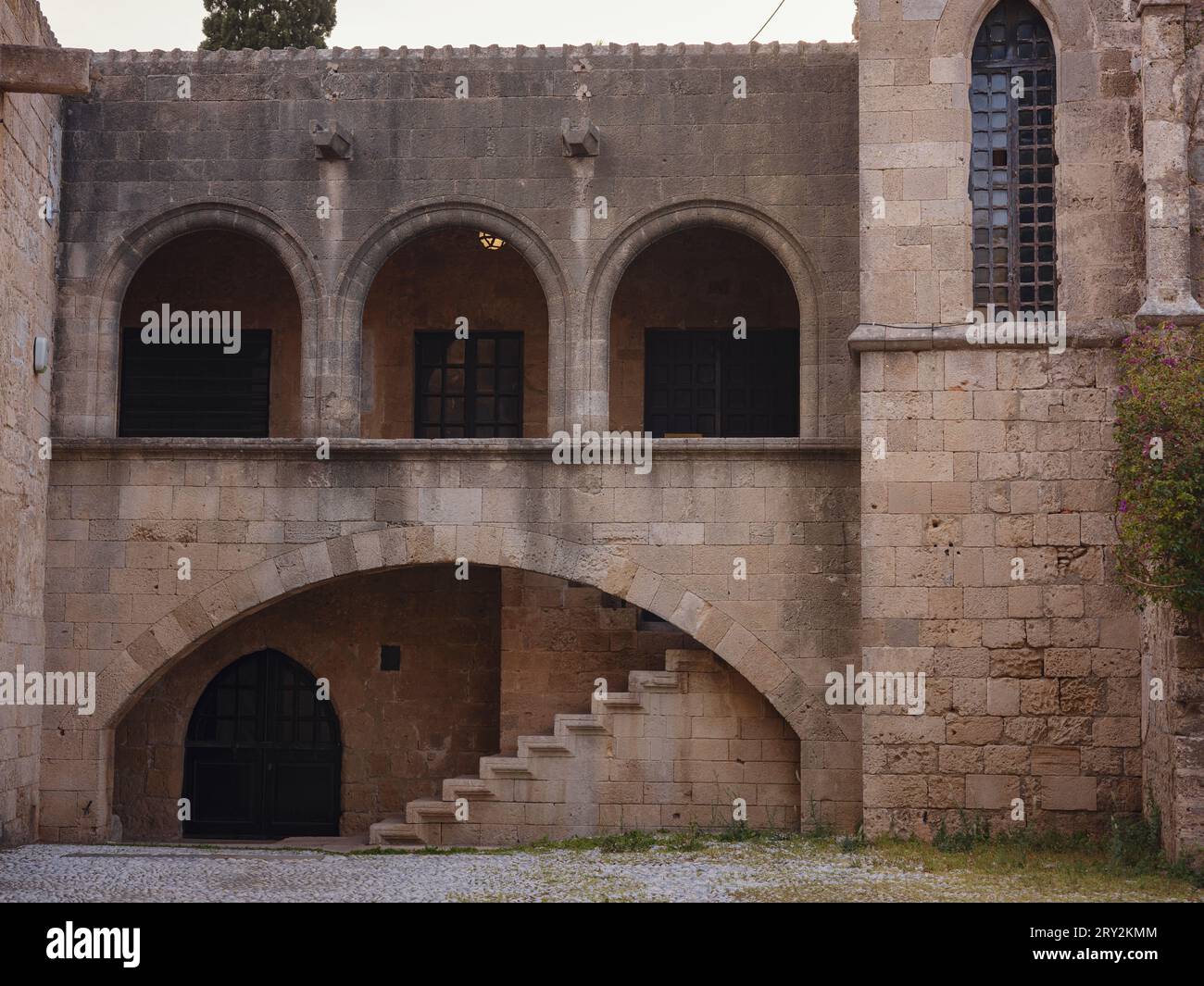Travel to Greece, Mediterranean islands Rhodes. Old Town street view in ...