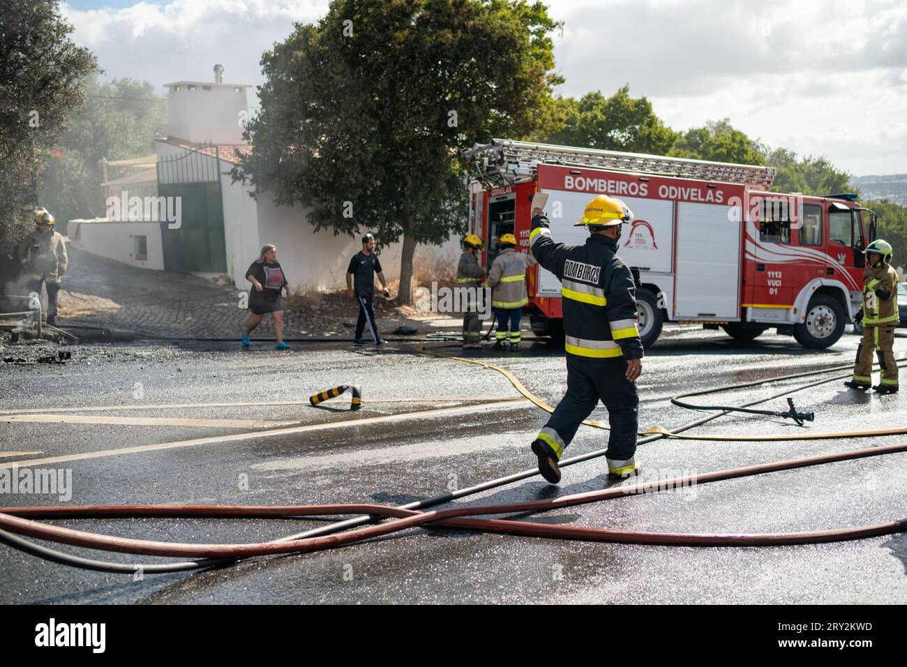 Portugal, Odivelas 07 September 2022 Rescue Team of Firefighters Arrive ...