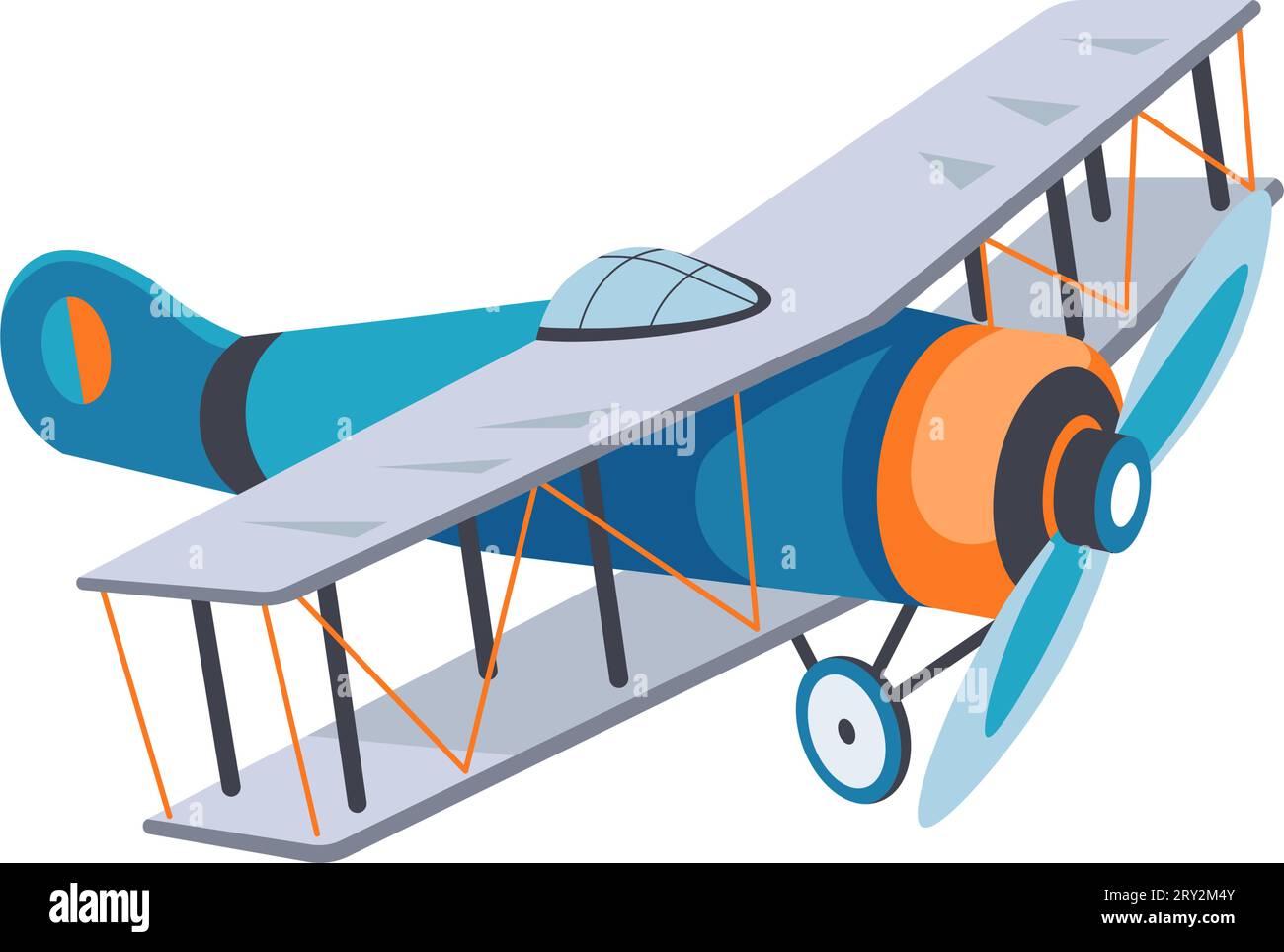 Retro aeroplane, vintage plane with wings vector Stock Vector Image ...