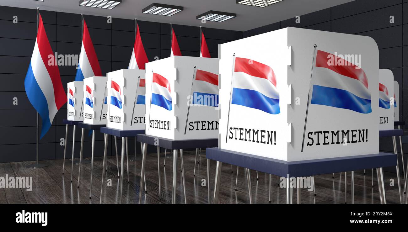 Netherlands - polling station with many voting booths - election ...