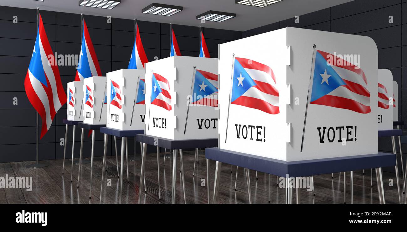 Puerto Rico - polling station with many voting booths - election ...