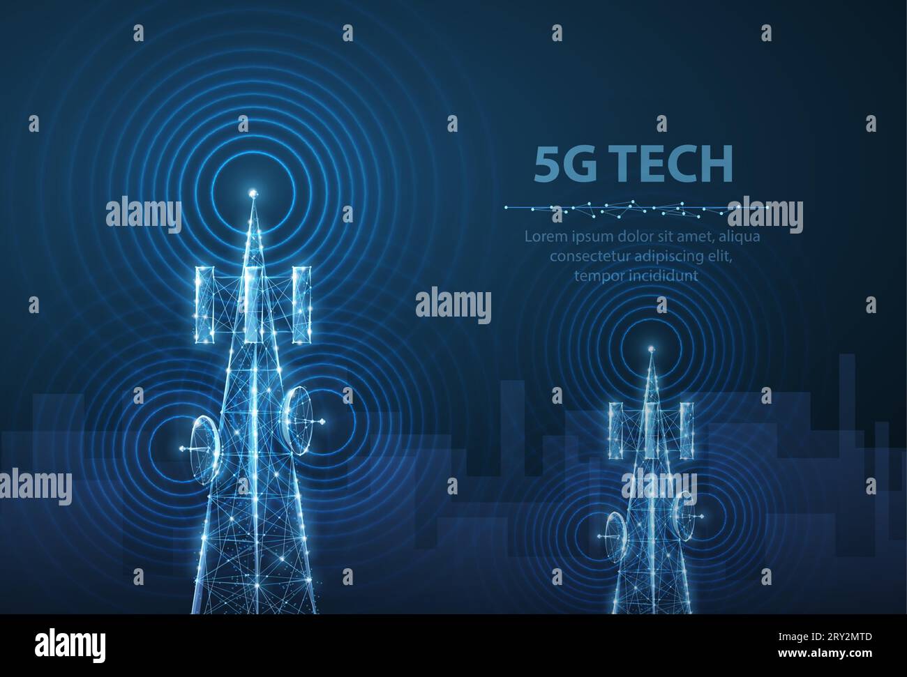 Tv tower on background cityscape Stock Vector Images - Alamy