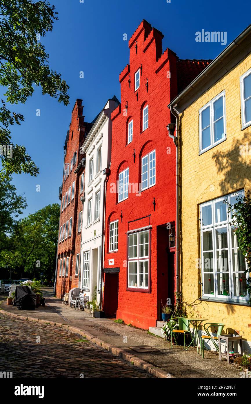 Old Houses in the old town of the hanseatic city of Lübeck in Schleswig ...