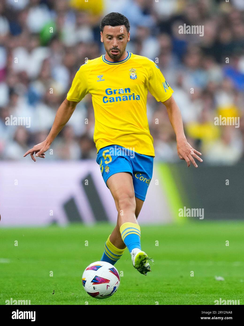 Madrid, Spain. September 27, 2023, Javi munoz of UD Las Palmas during ...
