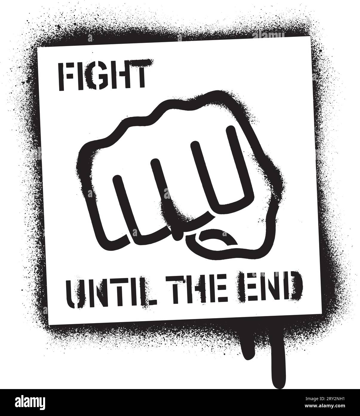 Illustration of the fist and quote ''Fight Until The End''. Sports and ... Illustration of the fist and quote ''Fight Until The End''. Sports and ...