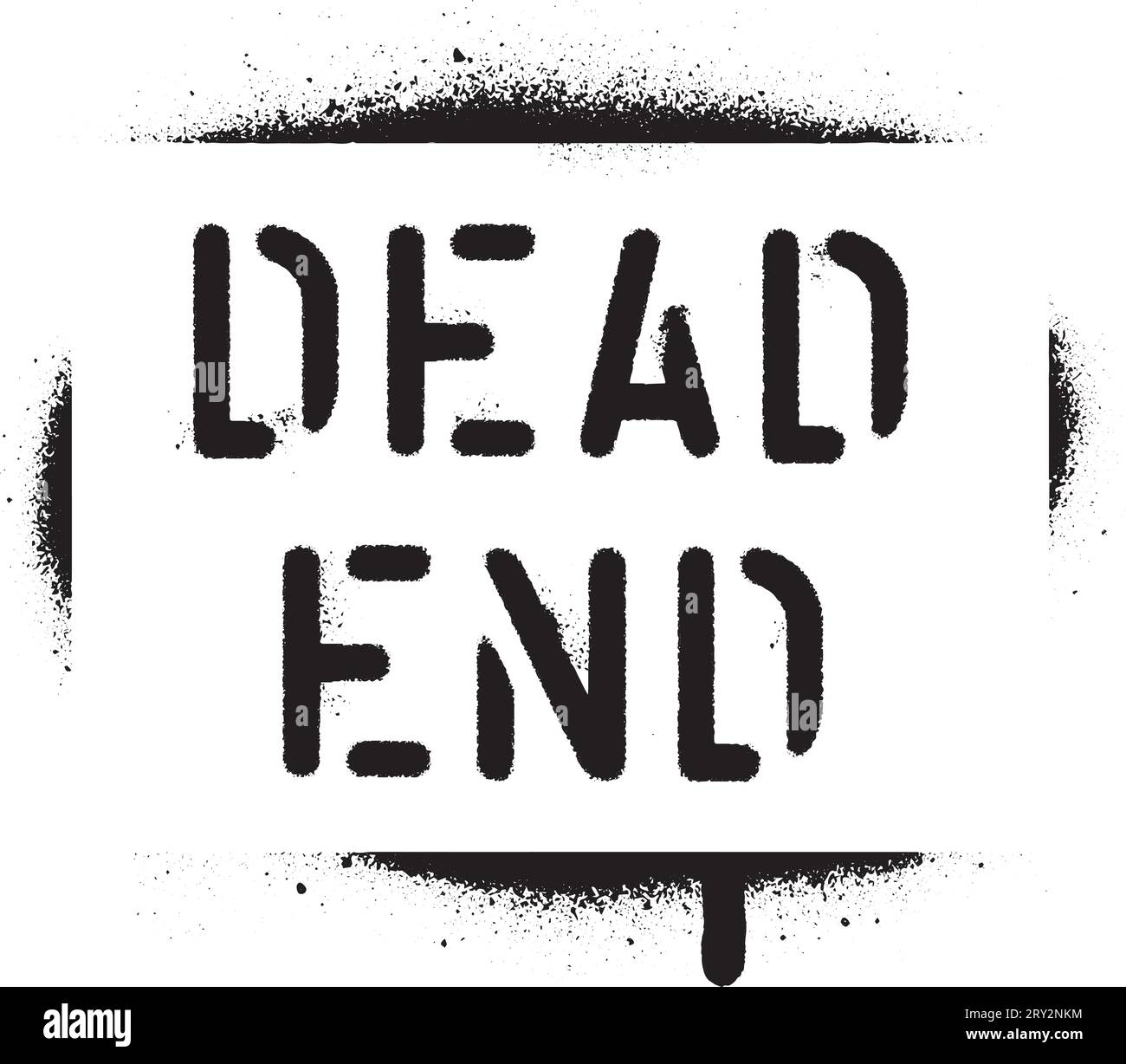 Dead End Street Sign. Spray paint graffiti stencil Stock Vector Image ...