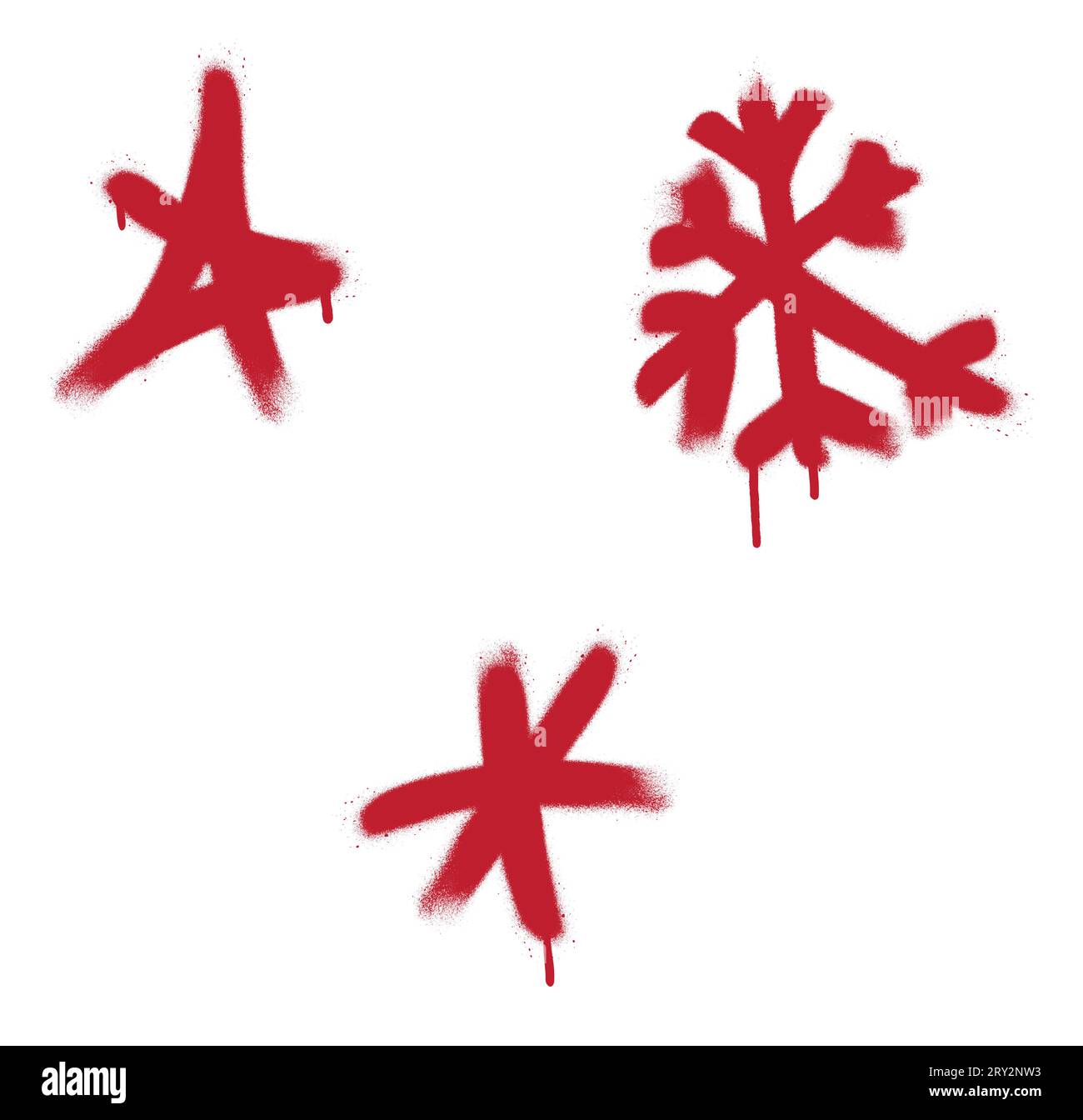Stylized star and snowflakes. Spray paint graffiti. Christmas concept ...