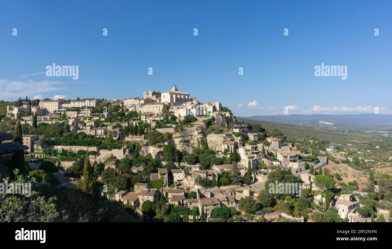 Gordes, France, the beautiful city built on several levels in a rocky ...