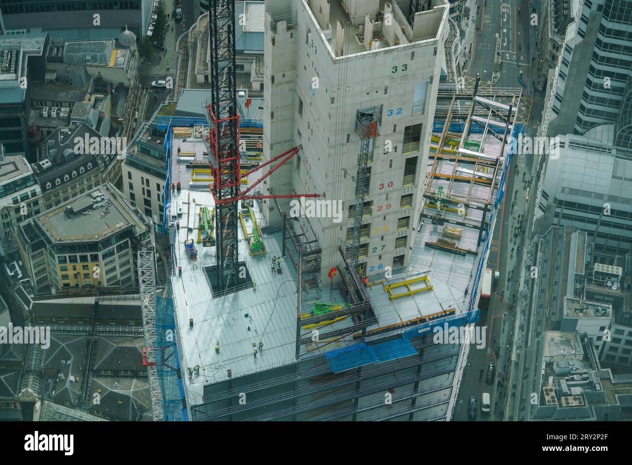 London UK. 28 September 2023. A view building construction in the city ...