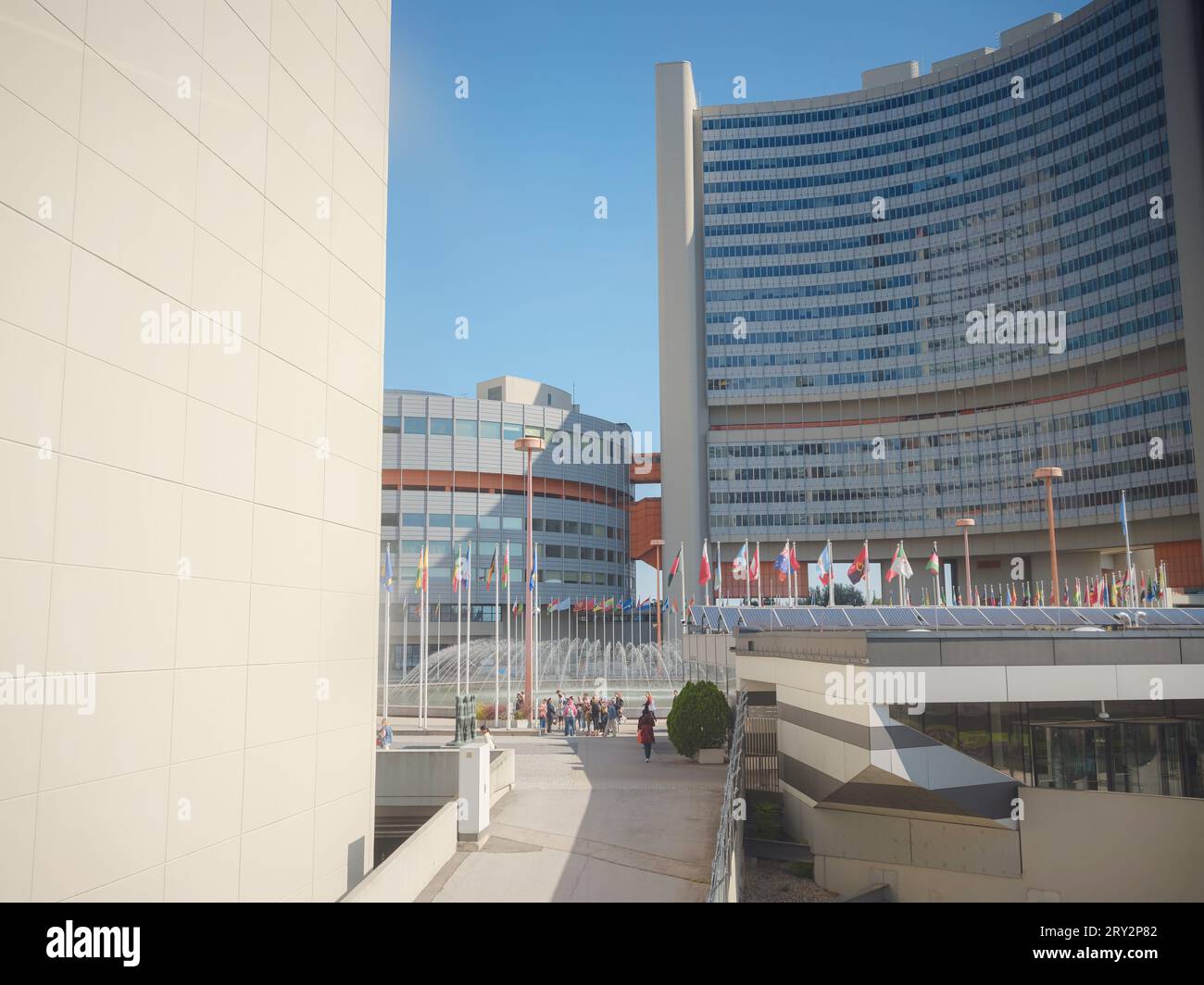 Vienna, Austria - July 27, 2023: UN headquarters building in the ...