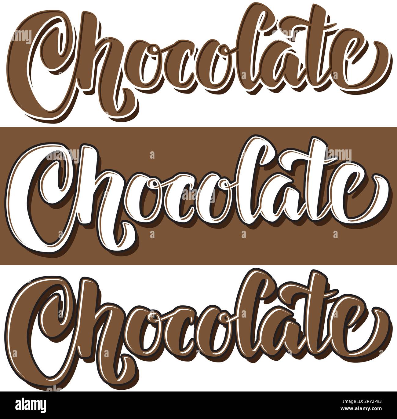 ''Chocolate'' quote...Hand lettering typography. White and brown ...