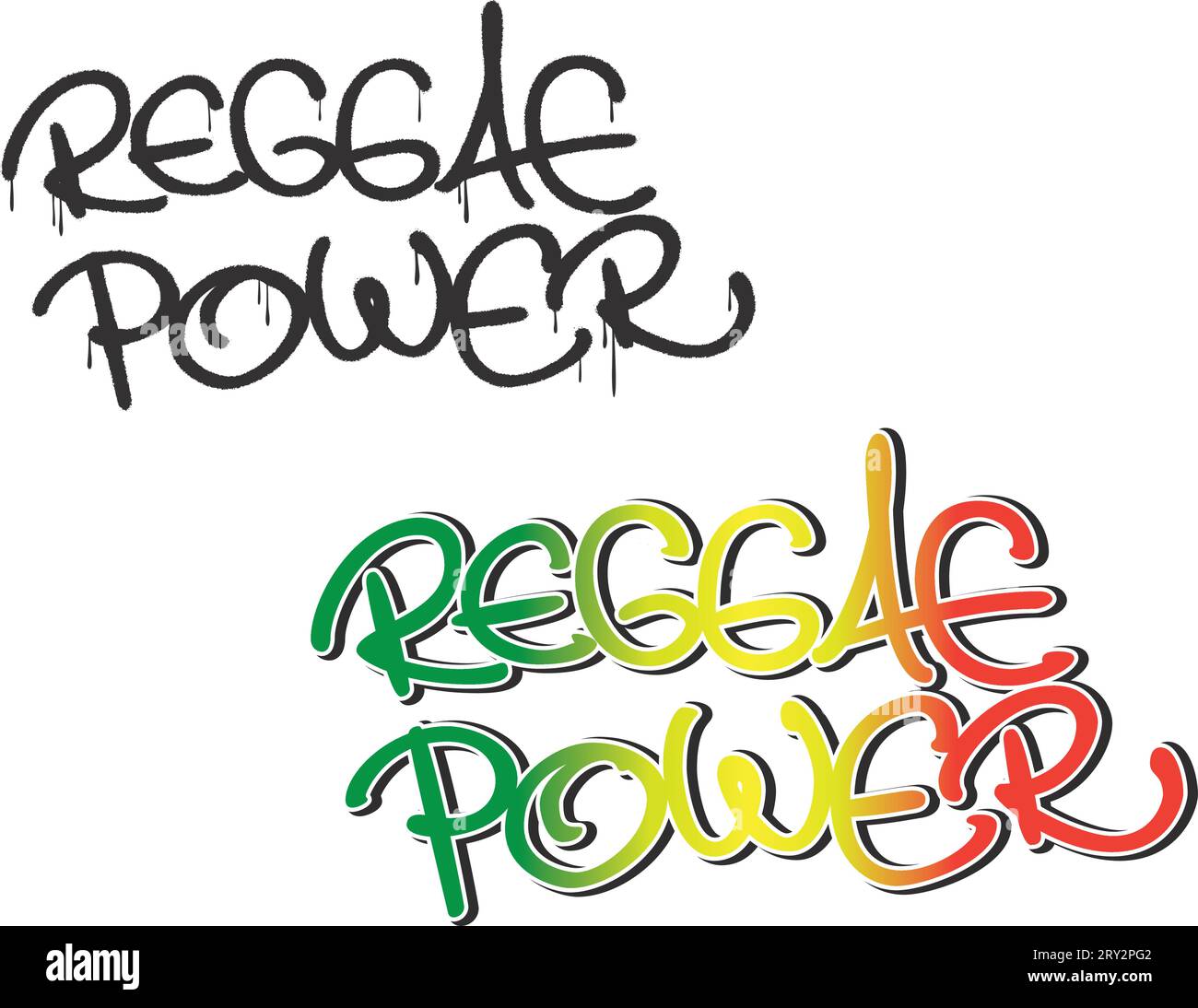 'Reggae power' graffiti tag. Hand lettering typography. White ... 'Reggae power' graffiti tag. Hand lettering typography. White ...