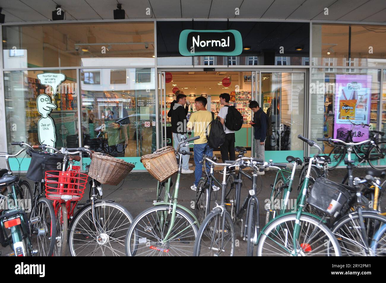Copenhagen/Denmark/28 September 2023/.People pass by Normal store in ...