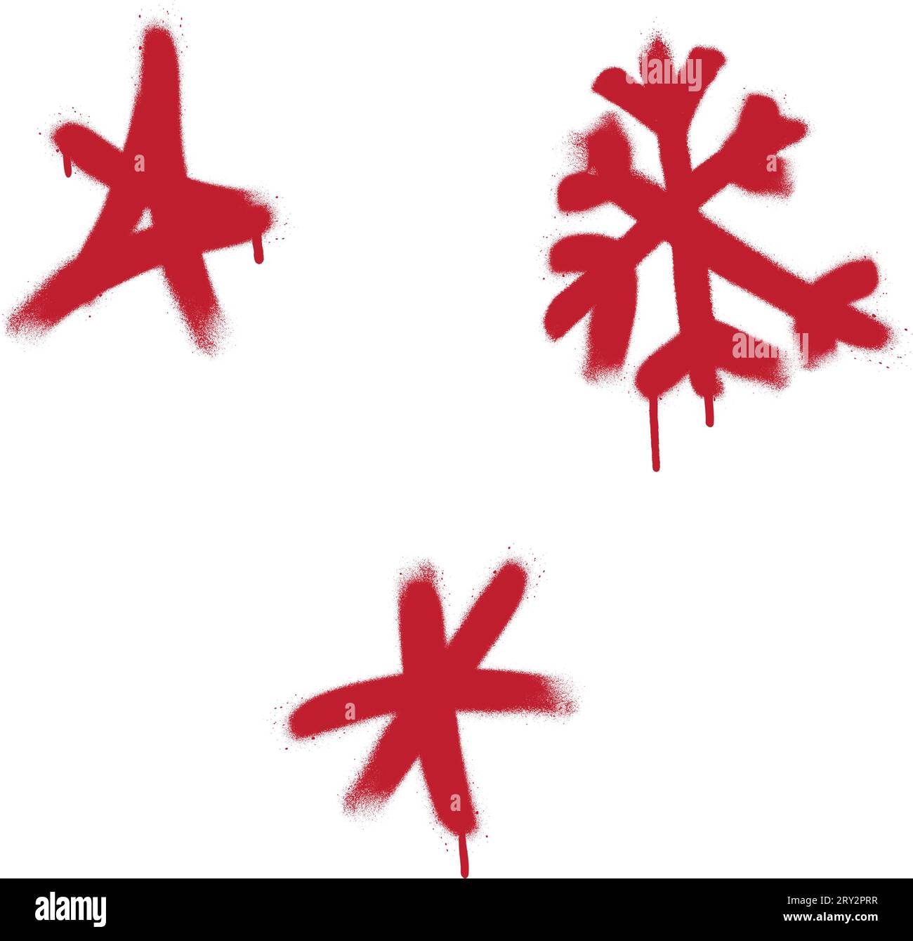 Stylized star and snowflakes. Spray paint graffiti. Christmas concept ...