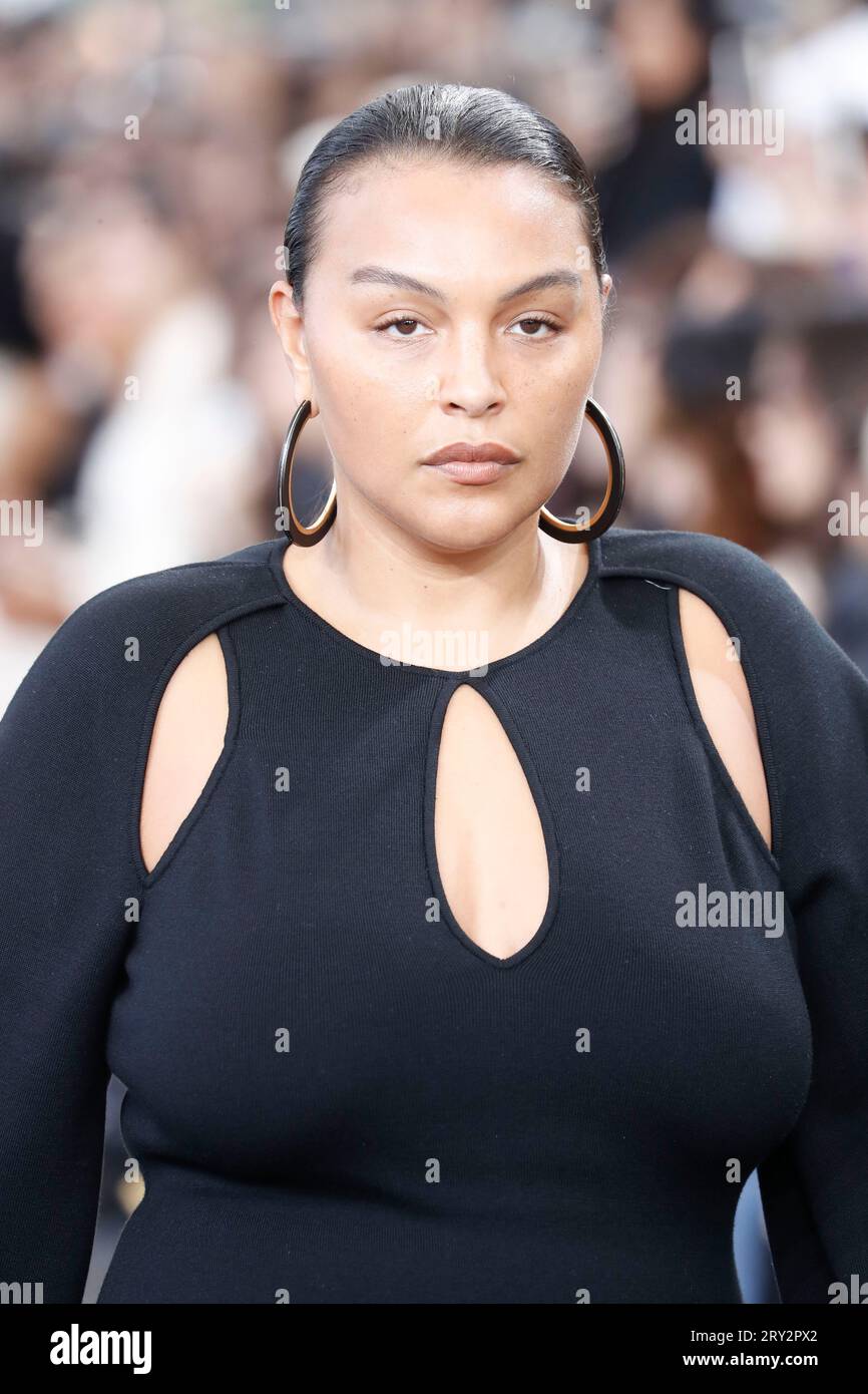 Paris, France. 28th Sep, 2023. Model Paloma Elsesser walks at the Chloe ...