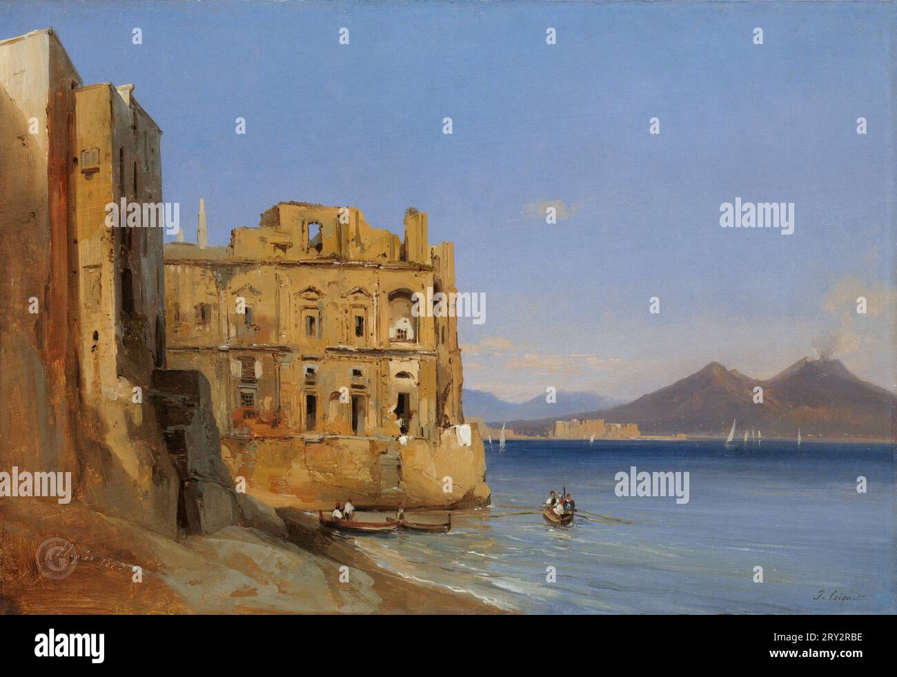 Jules Coignet - The Palace of Donn’Anna, Naples Jules Coignet: French ...