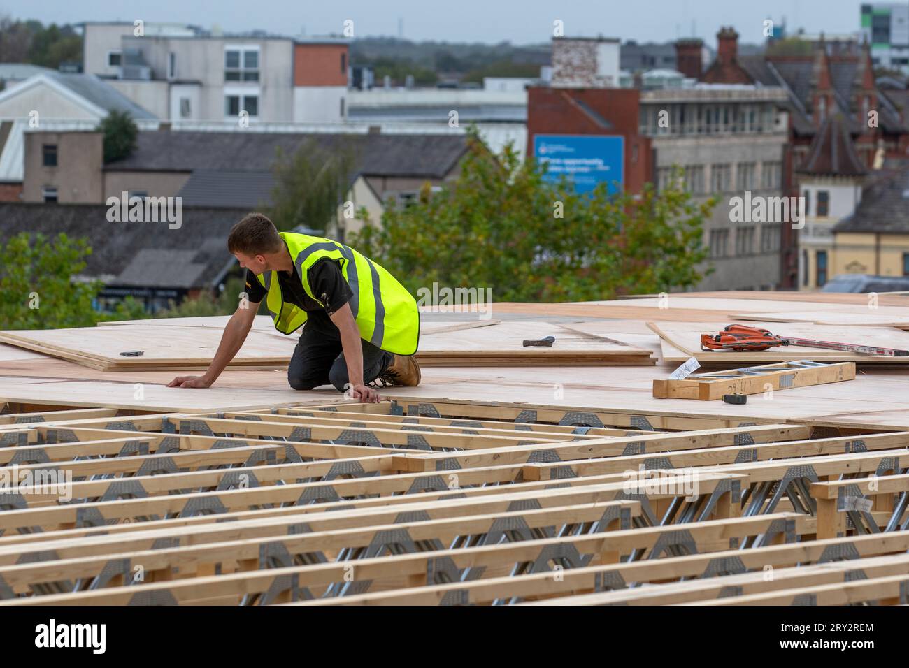 Extraordinary timber roof extension underway on city centre building in ...