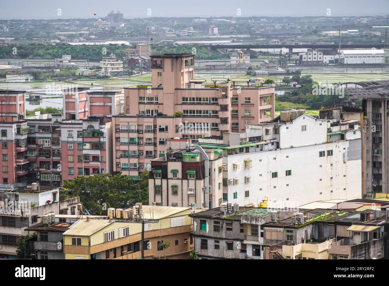 Mixture of old housings and new development in Jiaoxi, a rural township ...
