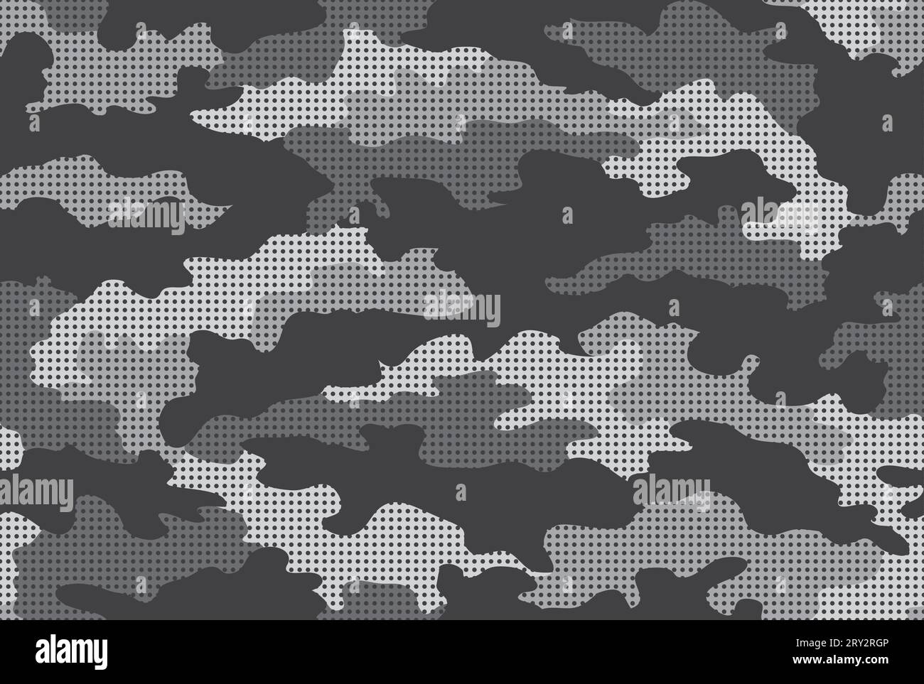Urban camouflage seamless pattern. Halftone (dot) texture. Black, gray ...