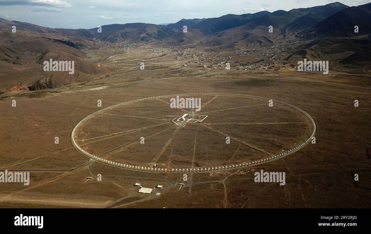 (230928) -- BEIJING, Sept. 28, 2023 (Xinhua) -- This aerial photo taken ...