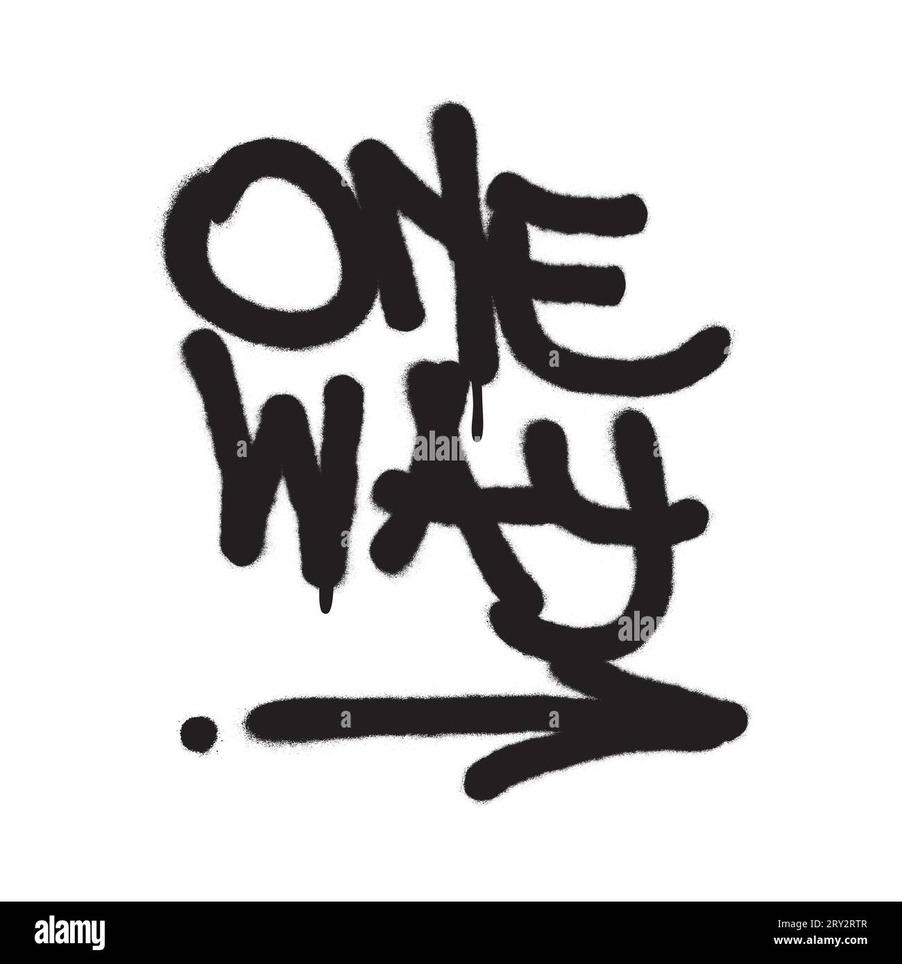 One Way quote and arrow sign. Spray paint street graffiti Stock Vector ...