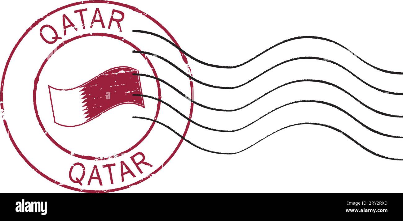 Postal grunge stamp 'Qatar' Stock Vector Image & Art - Alamy