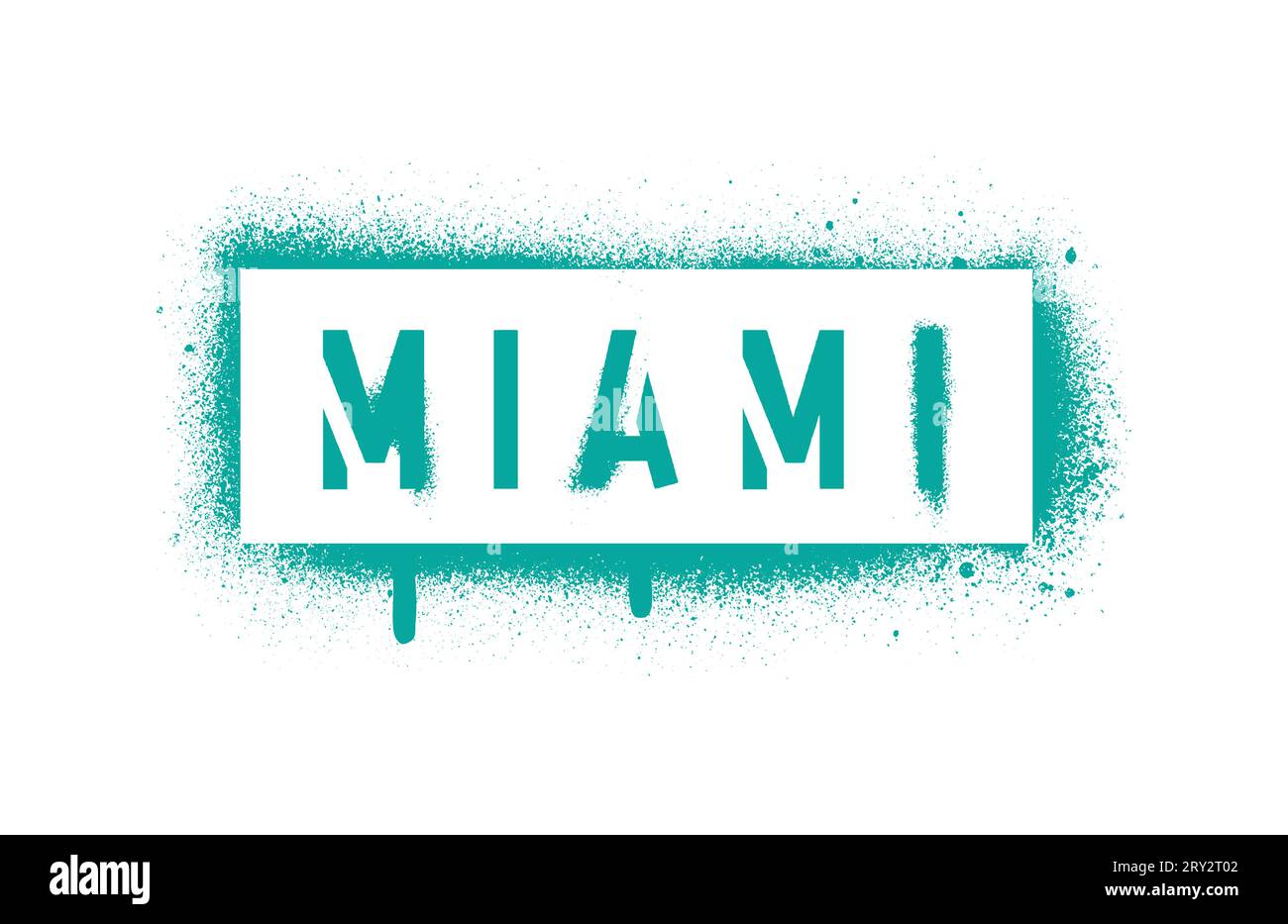 MIAMI inscription. Spray graffiti stencil isolated on White background ...