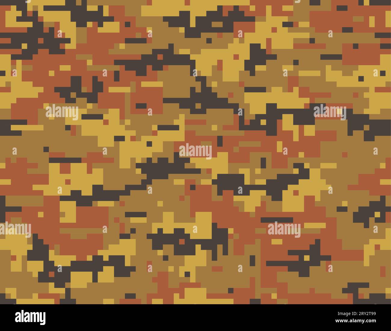 Vector camouflage seamless pattern. Autumn color scheme. Copper brown ...
