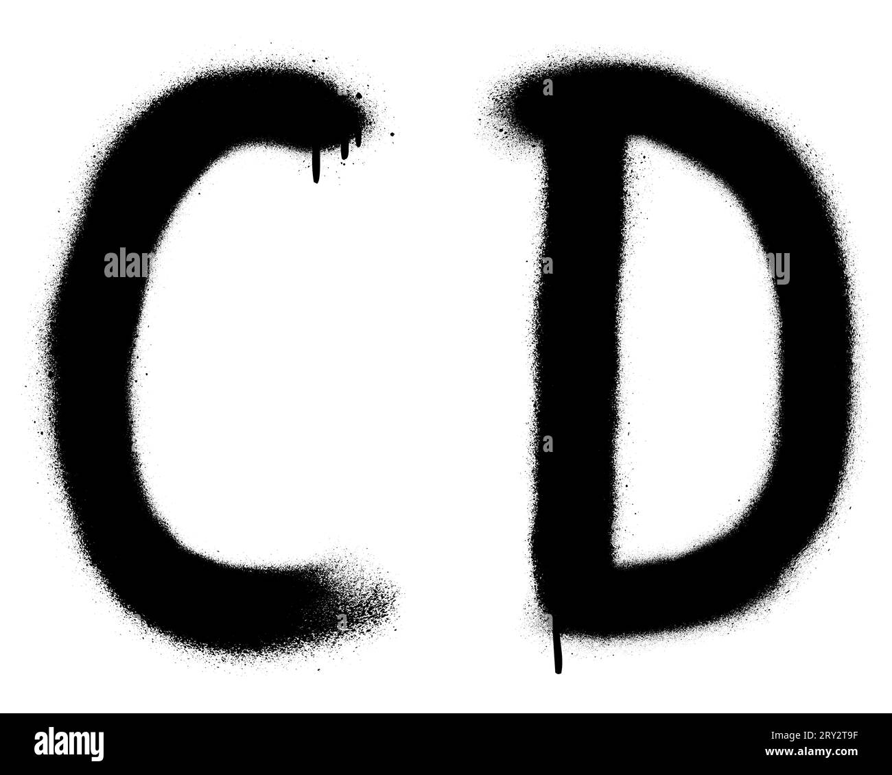 Black spray graffiti letters ''C'', ''D''. Part 2 Stock Vector Image ...