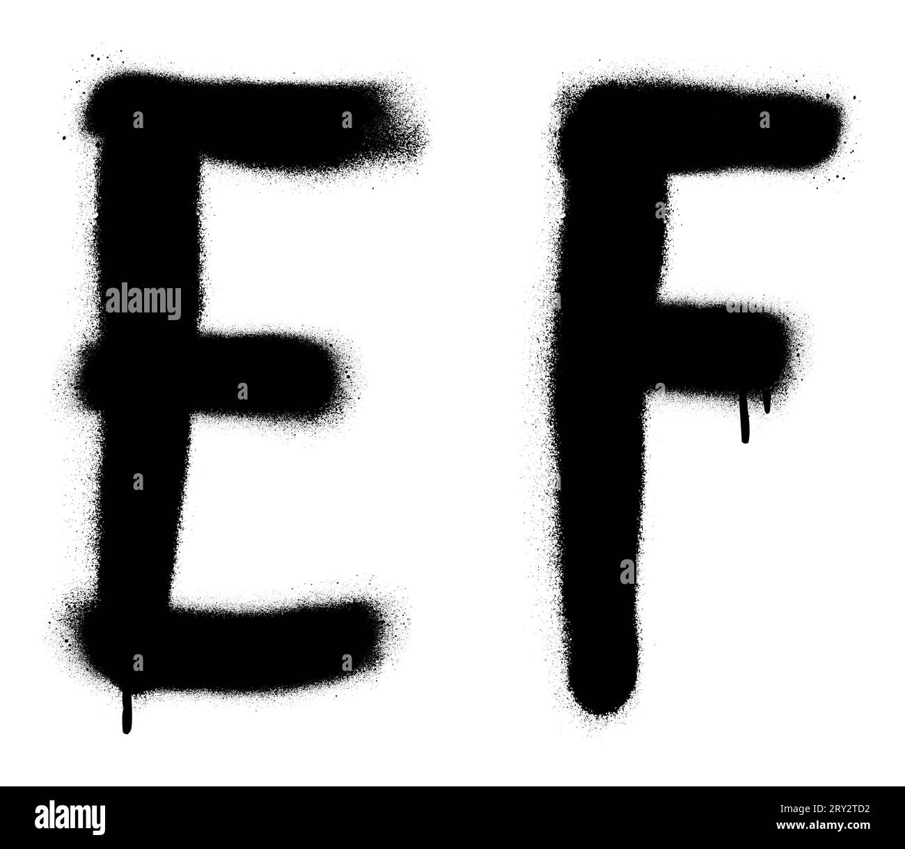 Black spray graffiti letters ''E'', ''F''. Part 3 Stock Vector Image ...