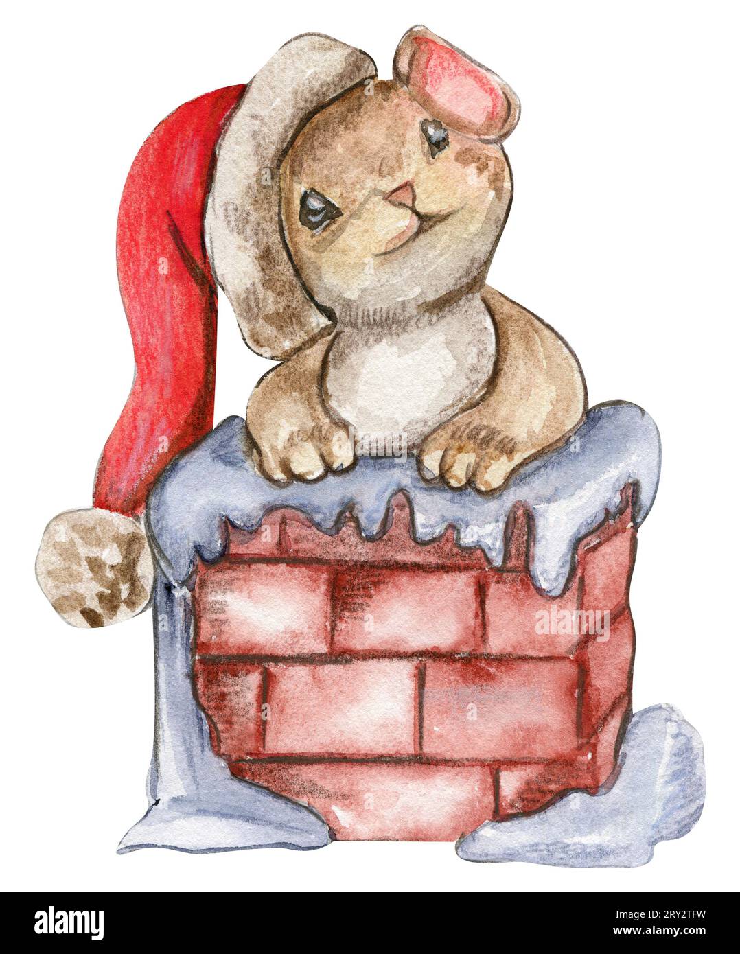 Watercolor Christmas mice in cartoon style. Watercolor Christmas hand ...