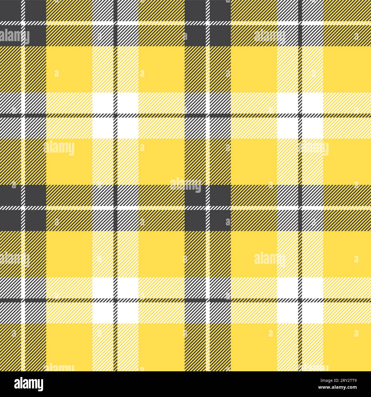 Plaid seamless pattern. Yellow, black and white Stock Vector Image ...