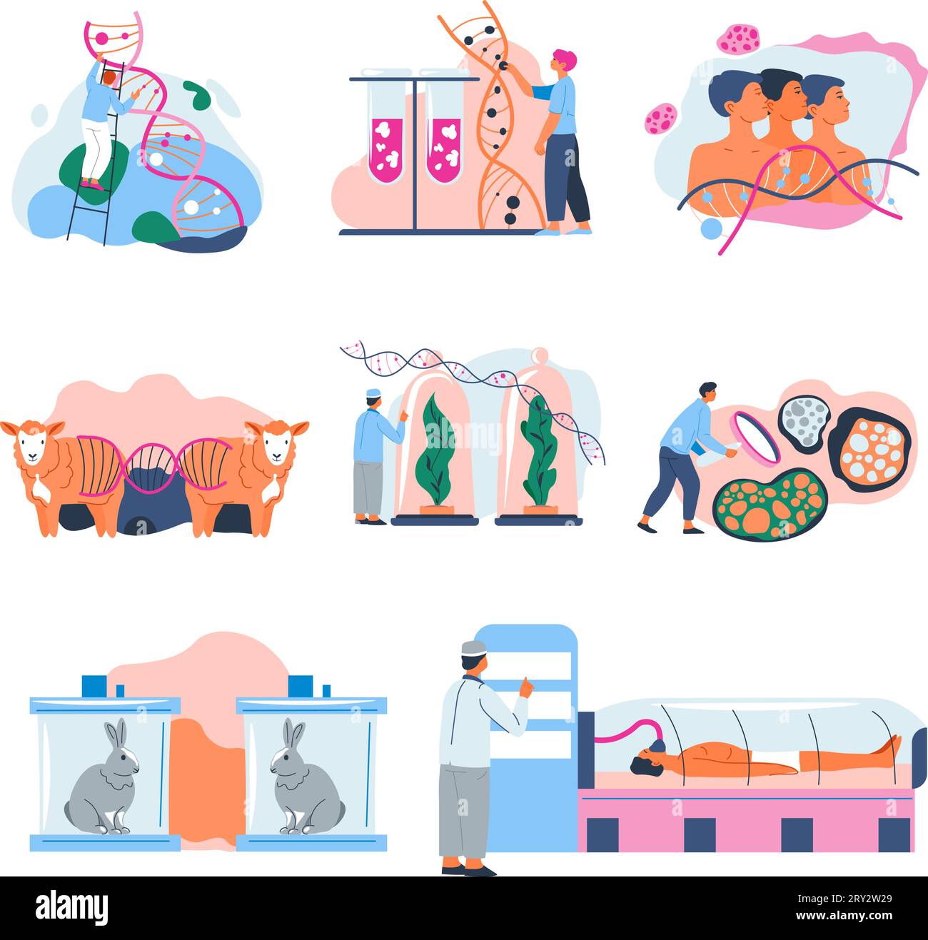 Cloning technologies and experiments on people Stock Vector Image & Art ...