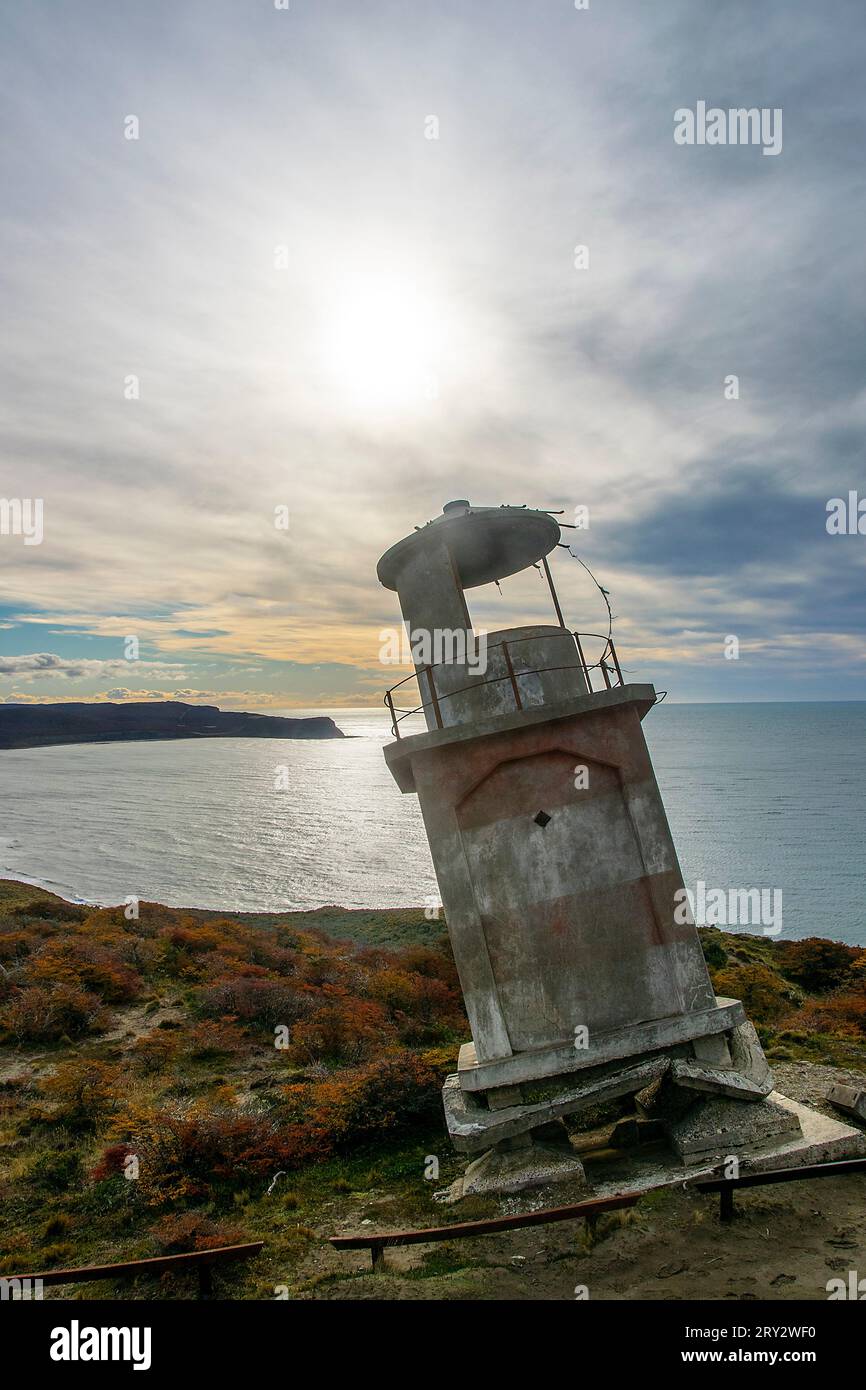 Abandoned and broken lighthouse at cabo san pablo, tierra del fuego ...