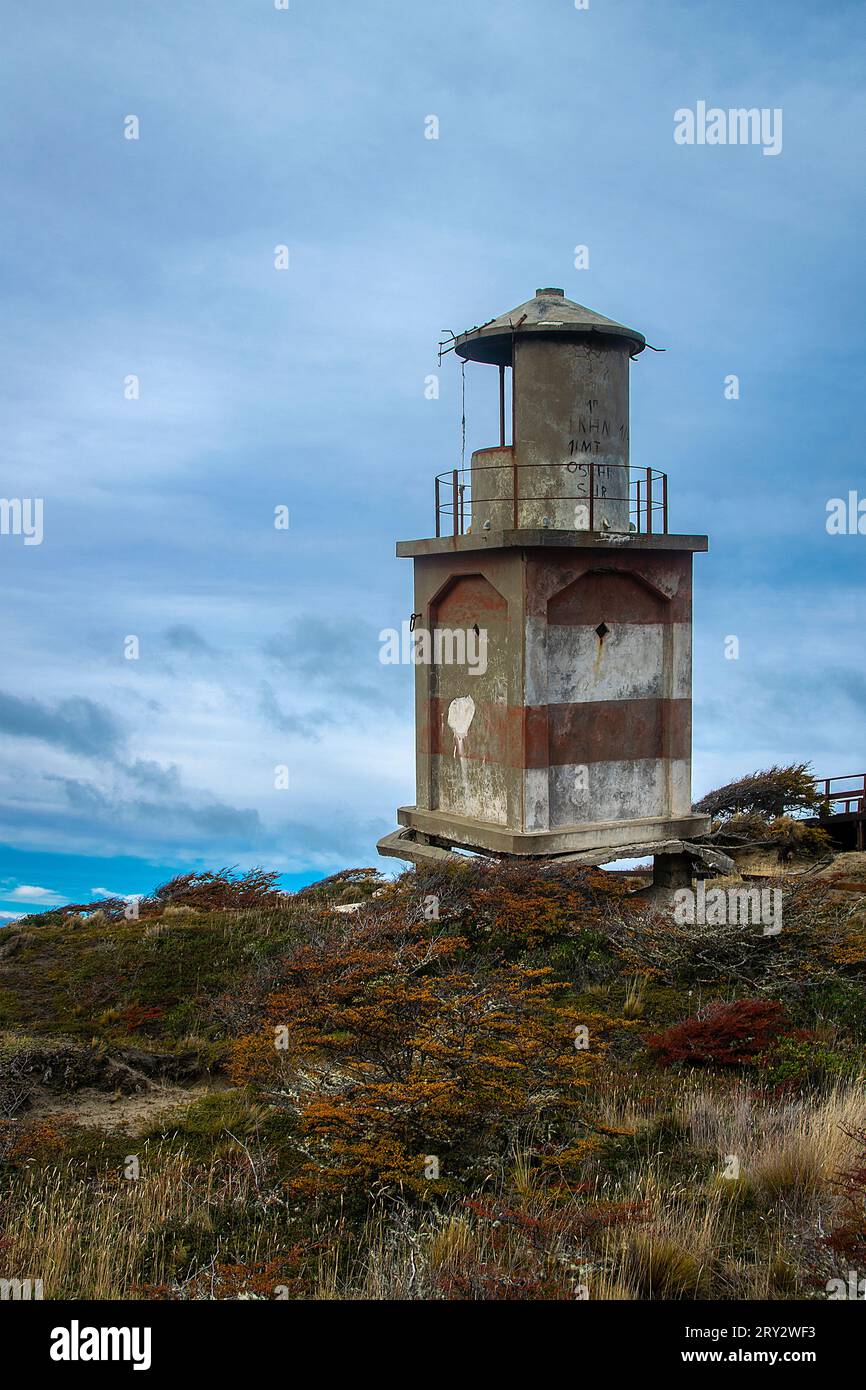 Abandoned and broken lighthouse at cabo san pablo, tierra del fuego ...