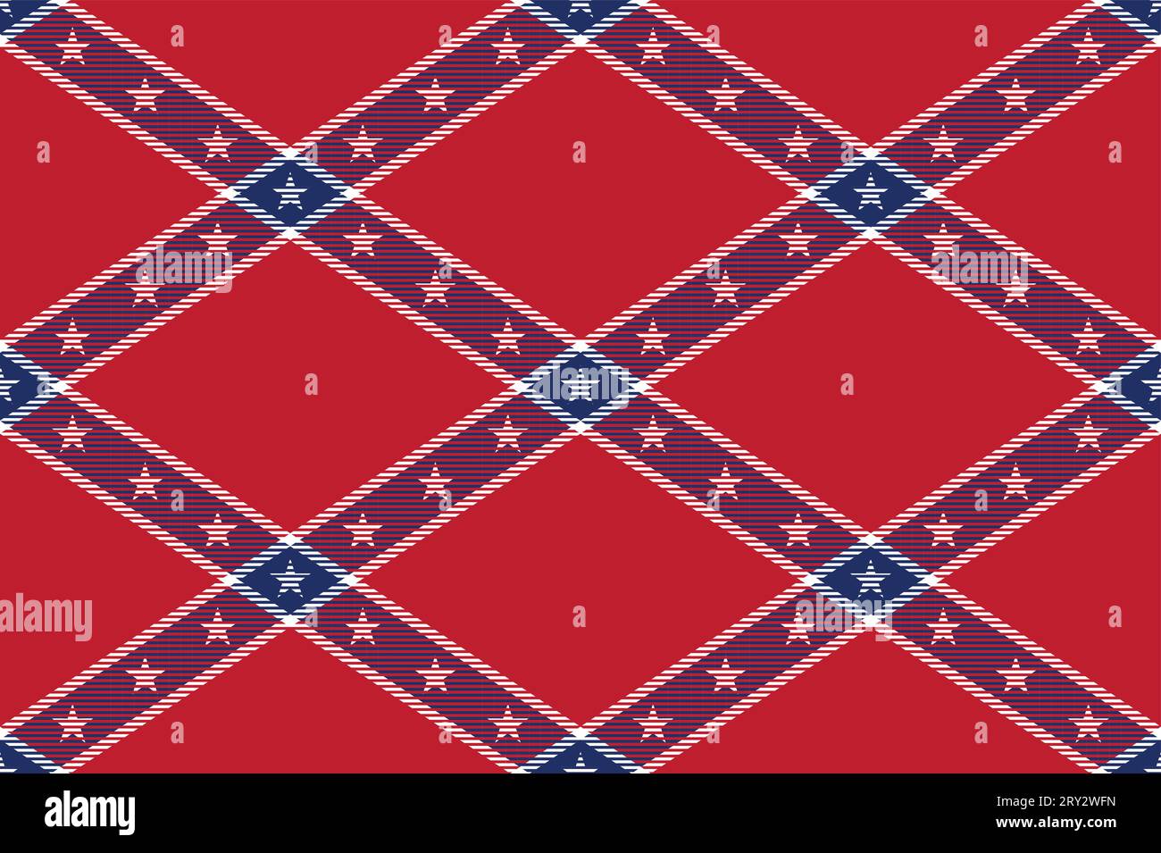 Plaid seamless pattern with rebel confederate flags Stock Vector Image ...