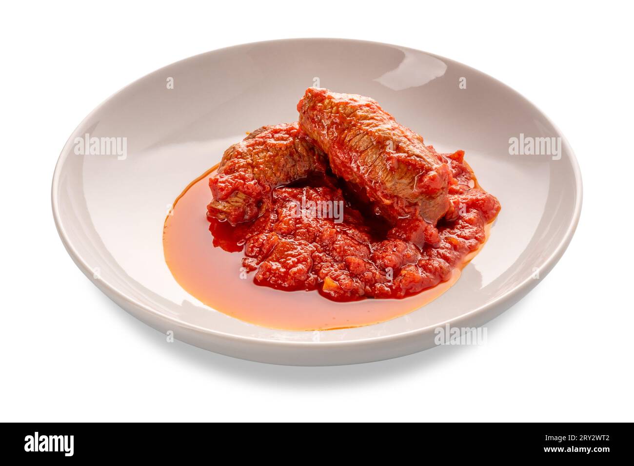 Meat rolls with tomato sauce, typical Italian recipe from Puglia called ...
