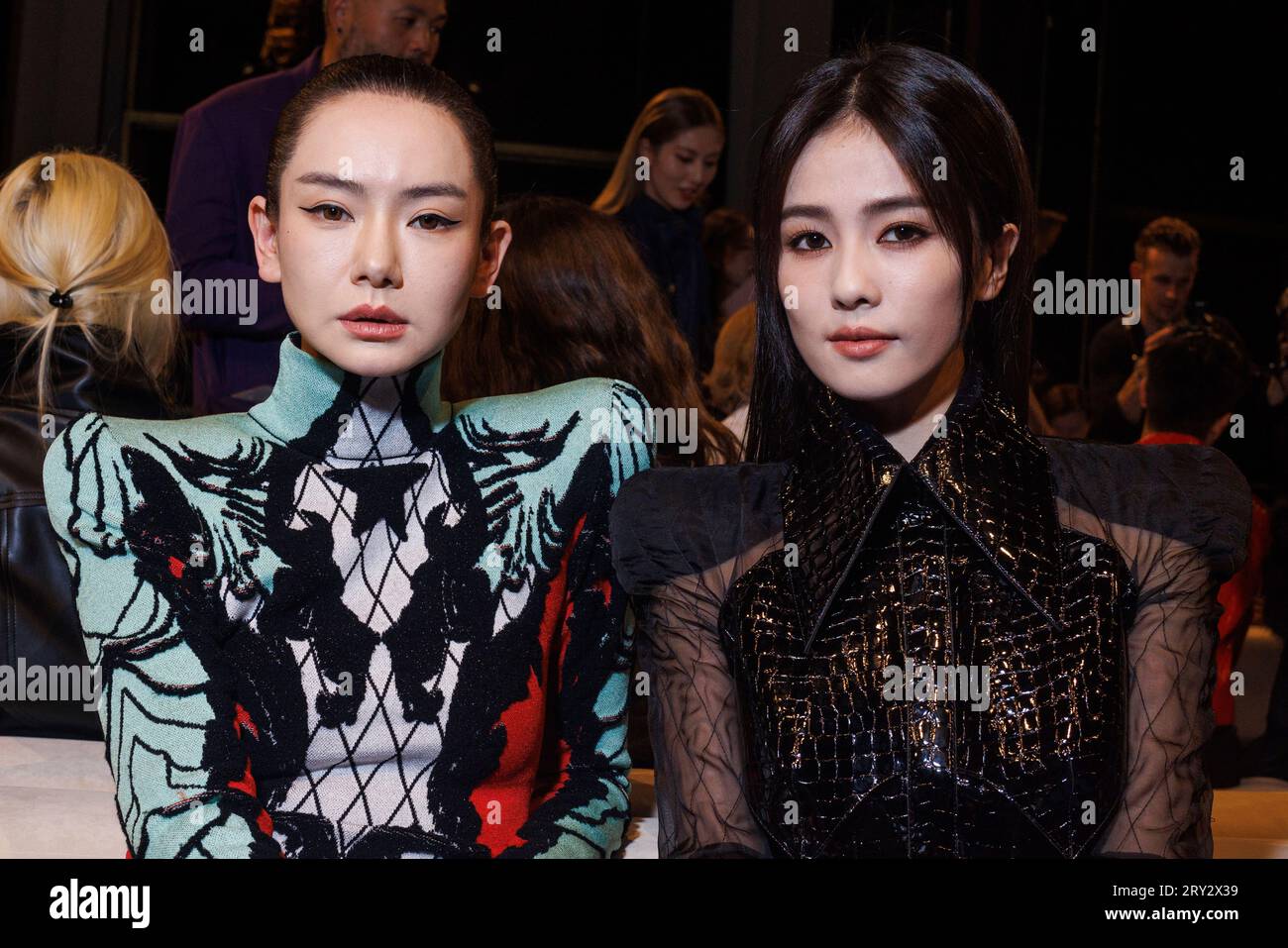 Qi Wei and Bai Lu attend the Balmain Spring/Summer 2024 womenswear ...