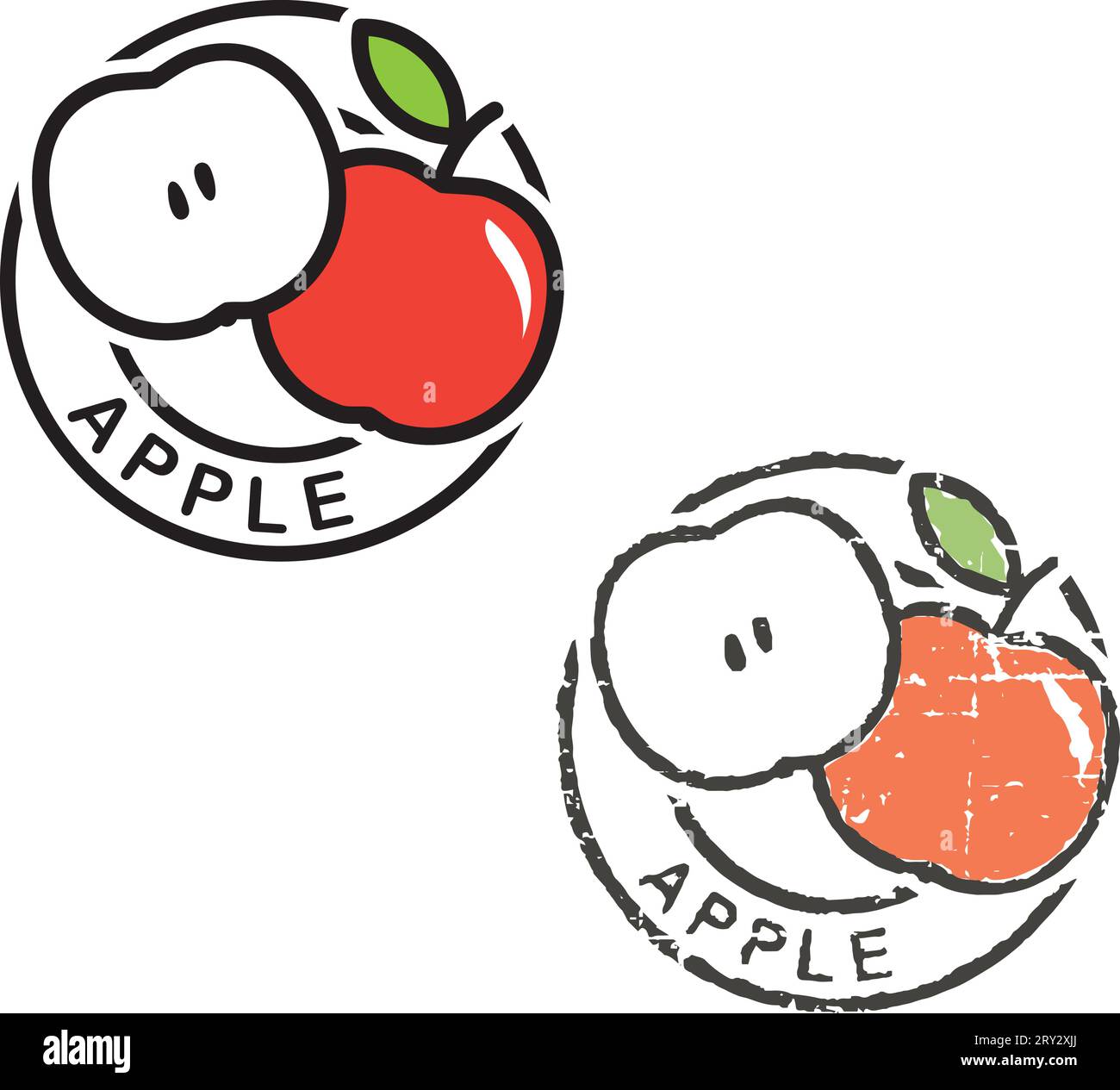 Red apple sticker Stock Vector Images - Alamy