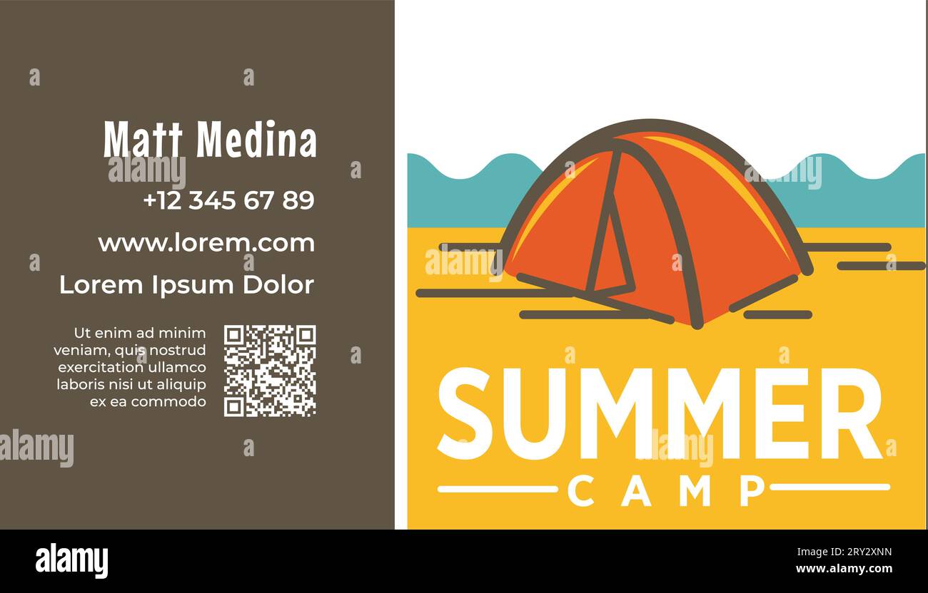 Summer camp, business or visiting card vector Stock Vector Image & Art ...