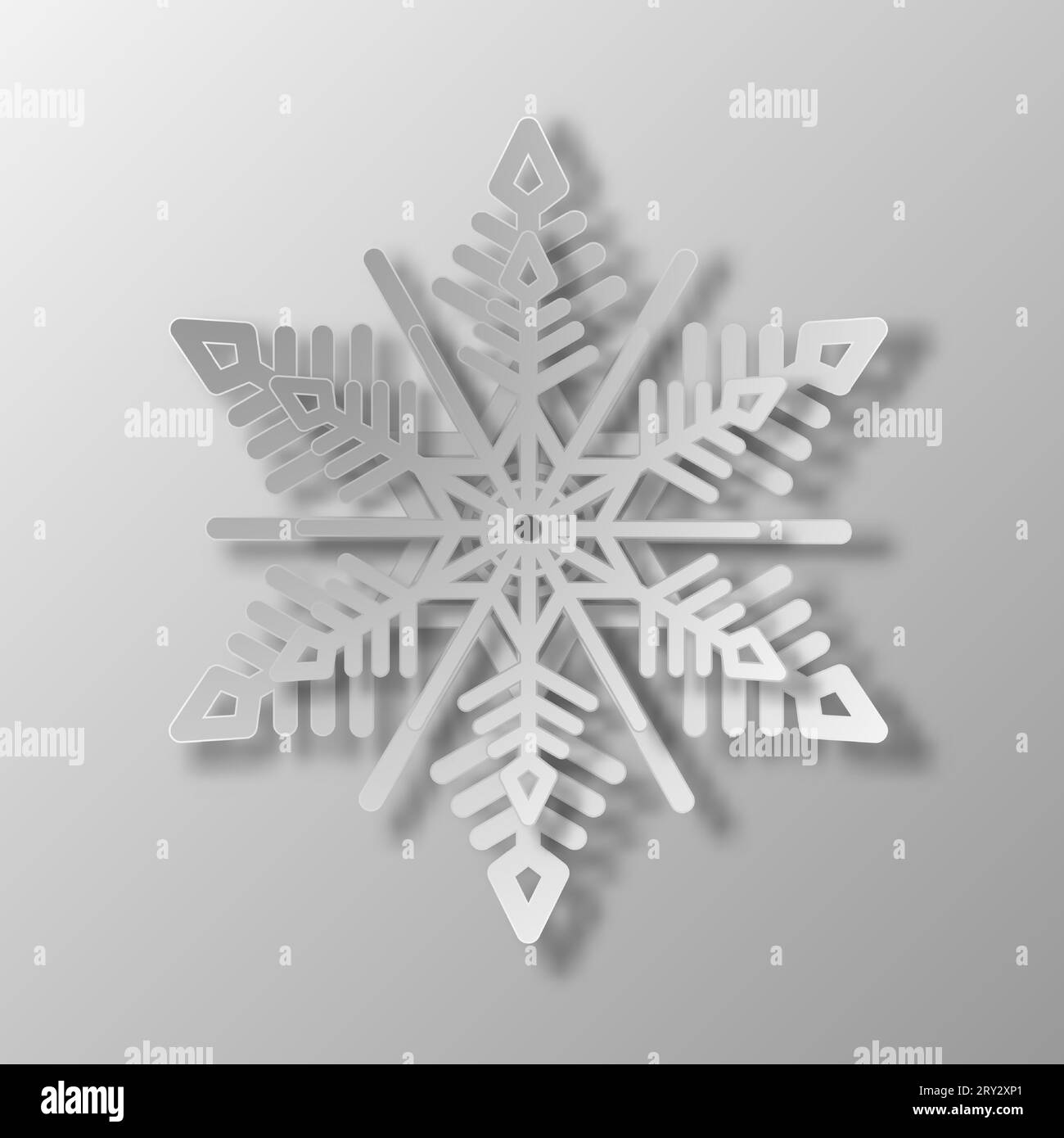 Gray double paper snowflake on a gray transparent background Stock ...