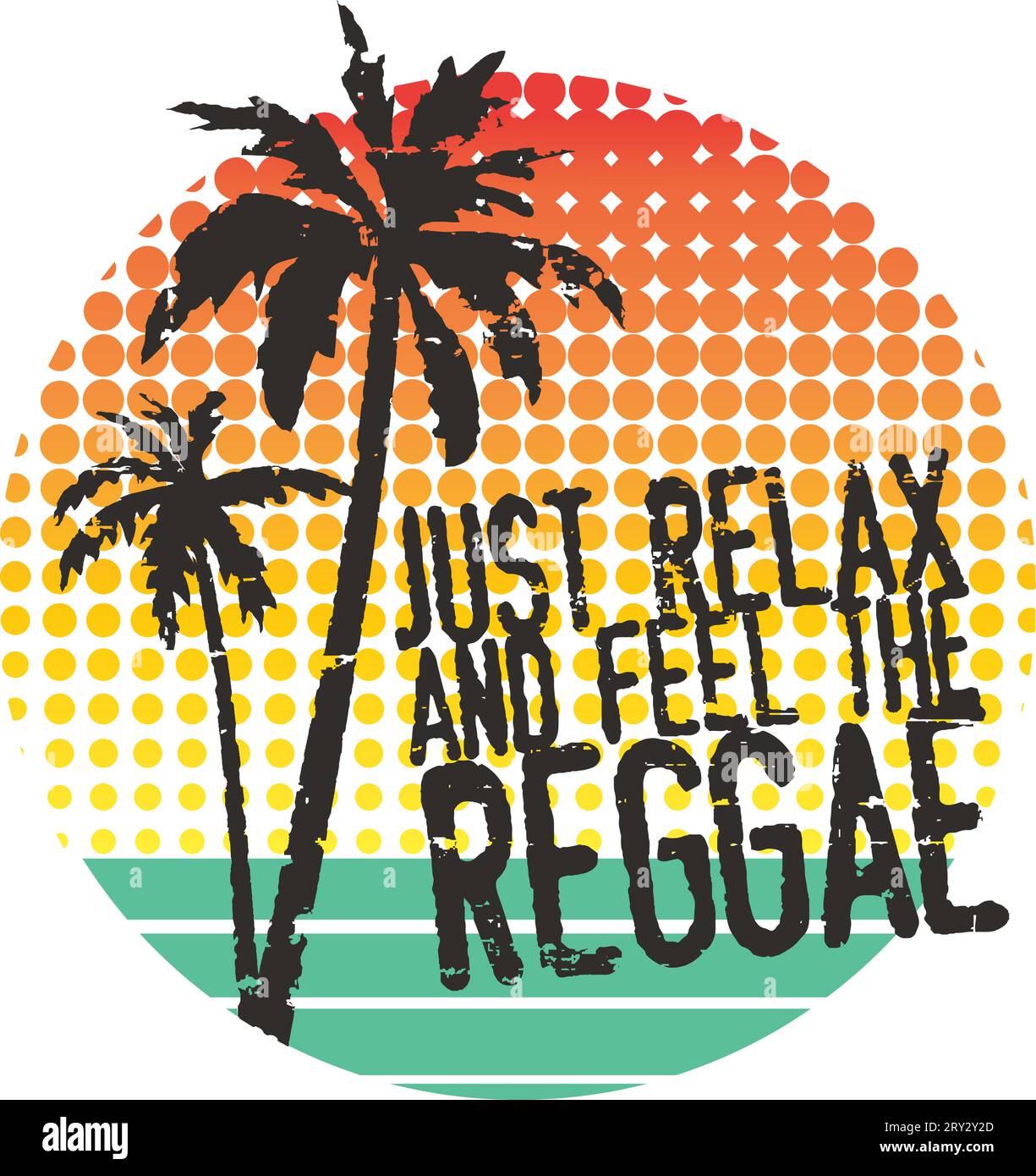 Reggae artwork for t-shirt, poster...Halftone and grunge texture Stock ...