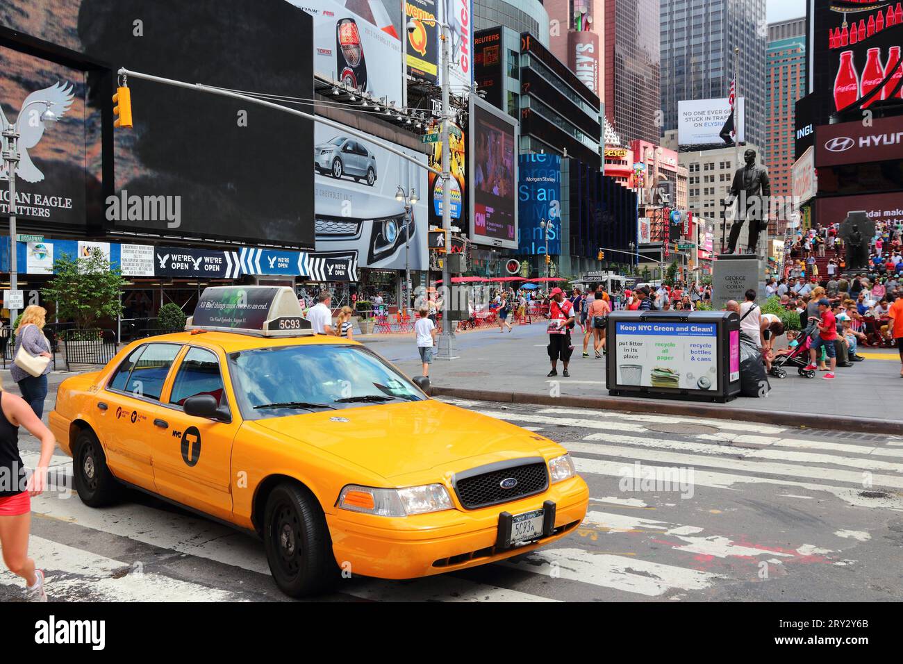 NEW YORK, USA - JULY 4, 2013: People visit Times Square in New York ...