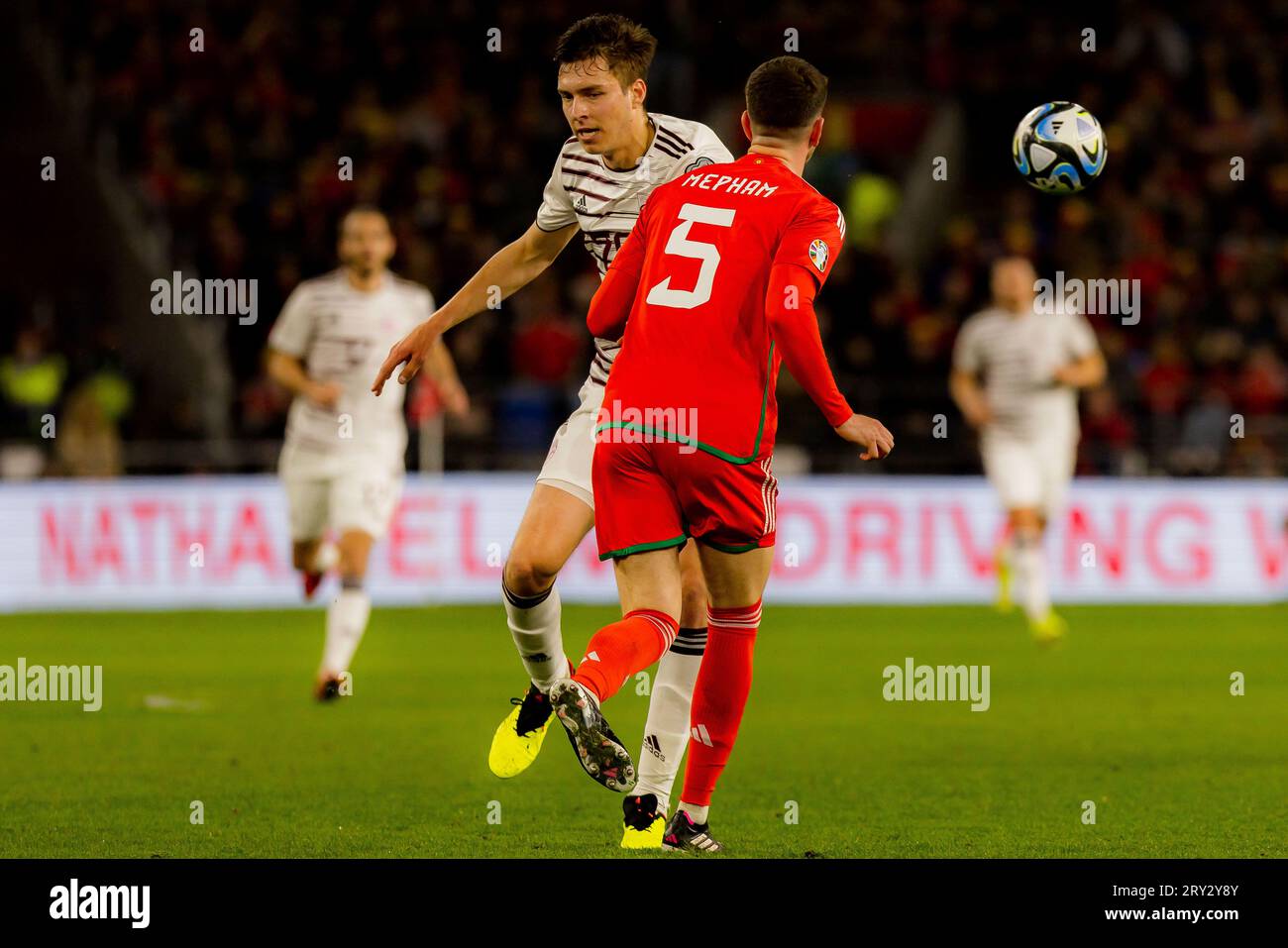 Cardiff, Wales - 28 March 2023: Wales' Chris Mepham. Group D UEFA ...