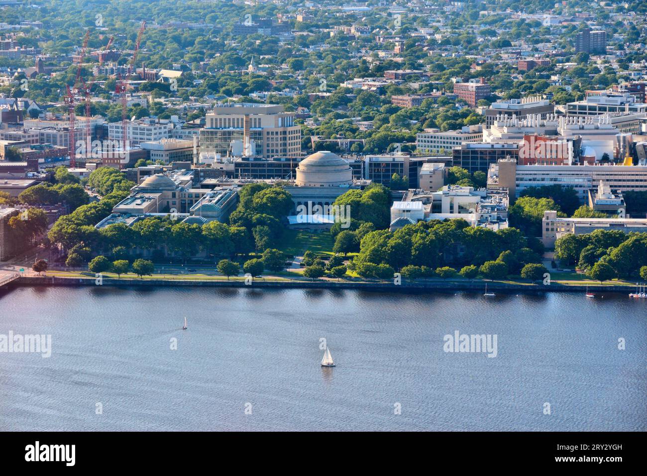 Massachusetts Institute of Technology (MIT) grounds aerial view ...