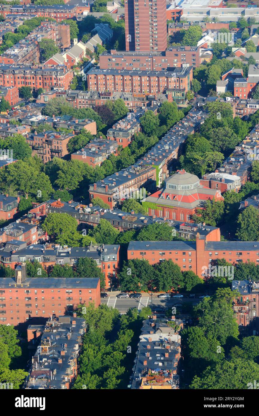 Boston South End aerial view. Residential district near Columbus Avenue ...