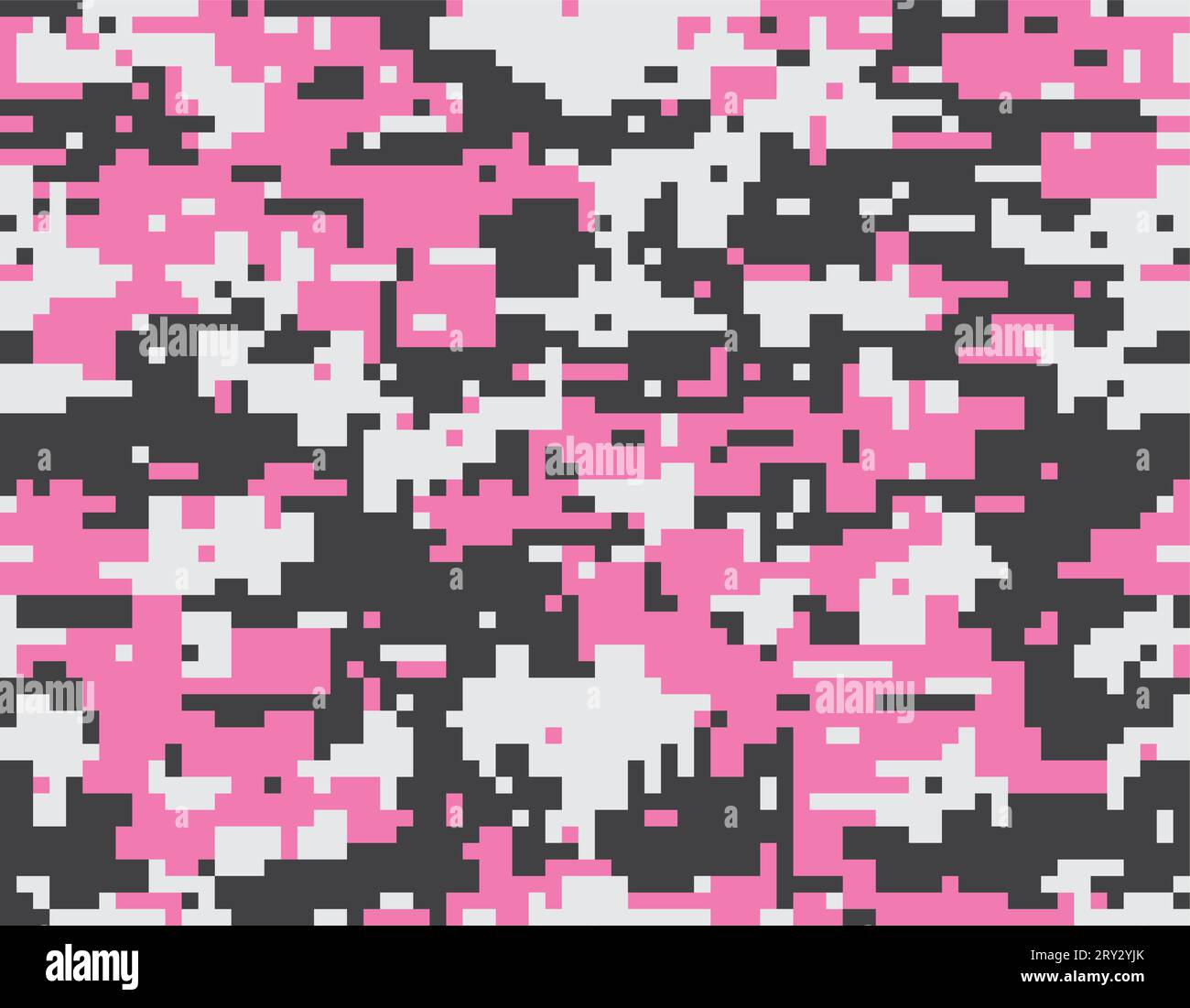 Feminine camouflage seamless pattern. Digital (pixelated) texture. Pink ...
