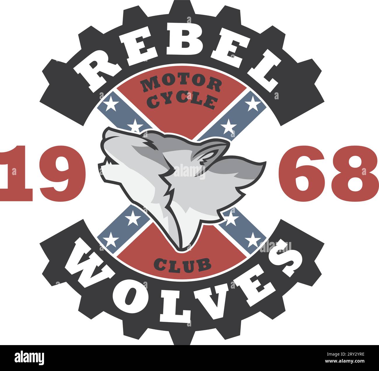 Biker's artwork 'Rebel wolves' for t- shirt, poster Stock Vector Image ...