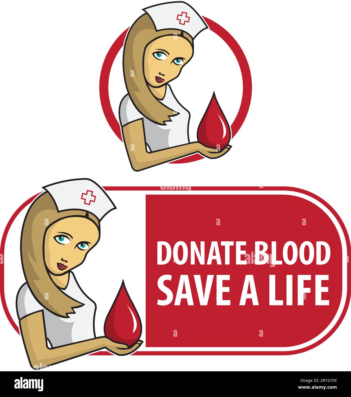 illustration of a nurse holding a drop of blood Stock Vector Image ...